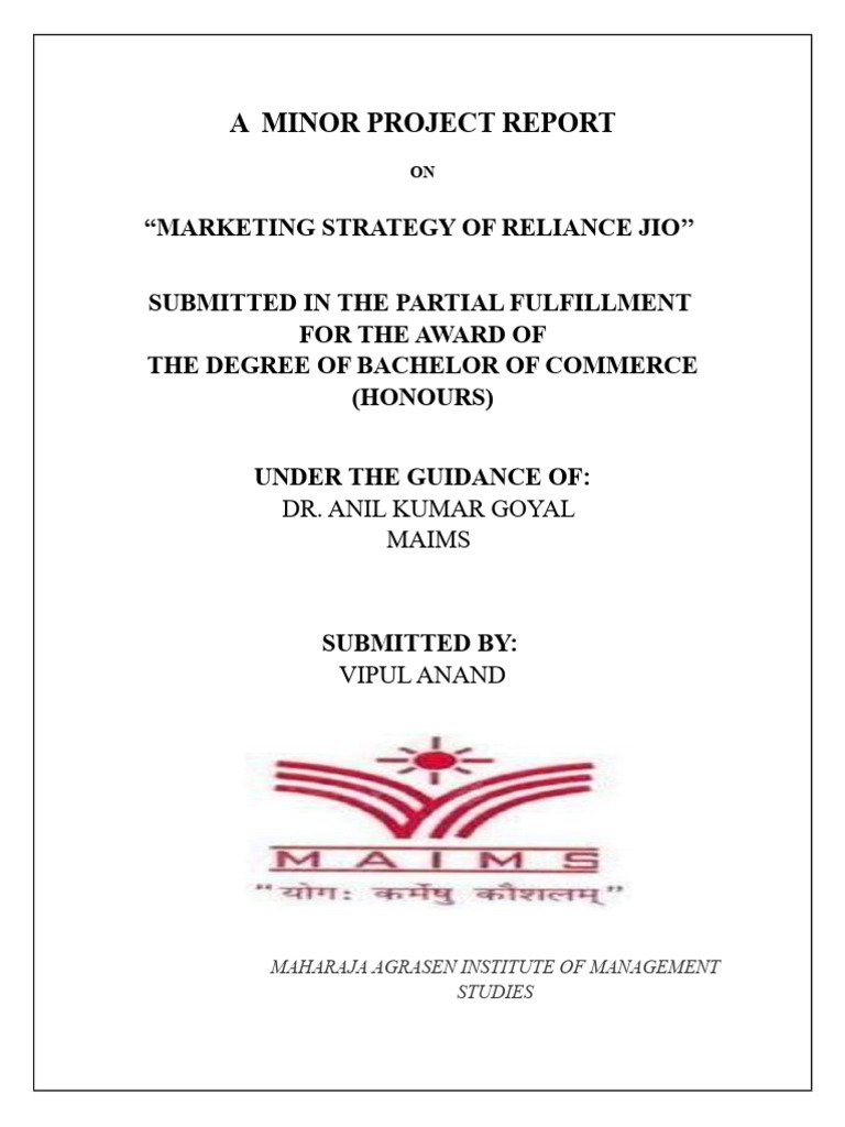 VIPUL ANAND JIO NEW Final | PDF | Telecommunications | Information And Communications Technology