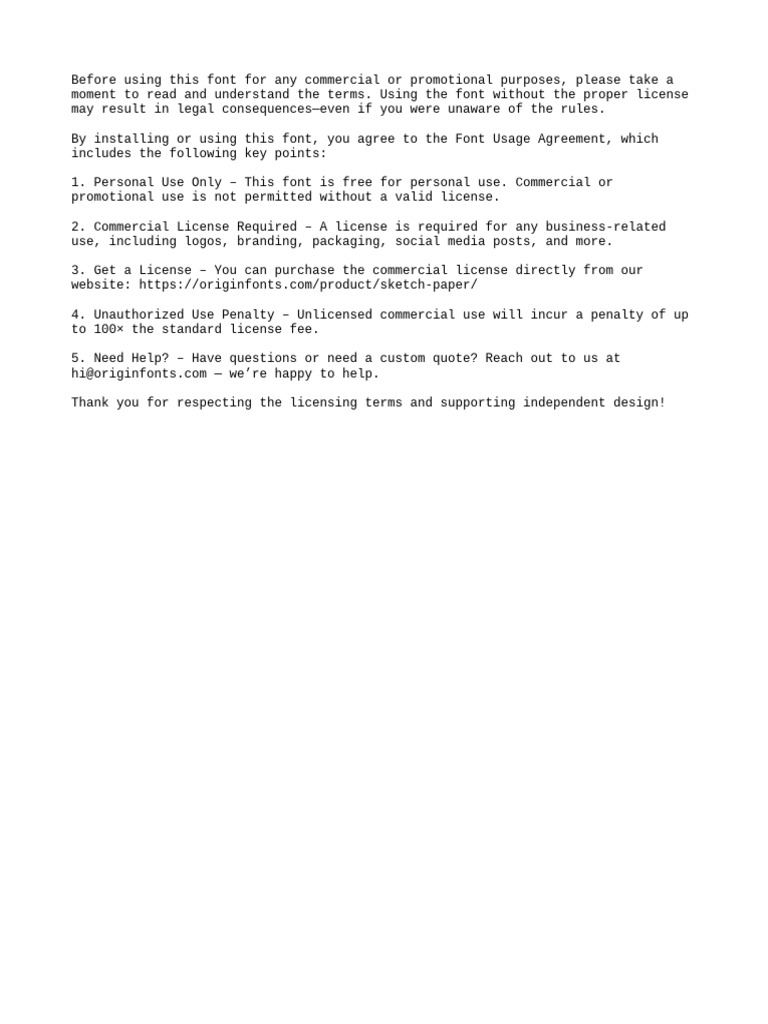 Font Usage and Licensing Guidelines | PDF