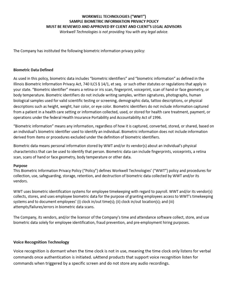 Biometric Data Consent Policy Overview | PDF | Biometrics | Privacy