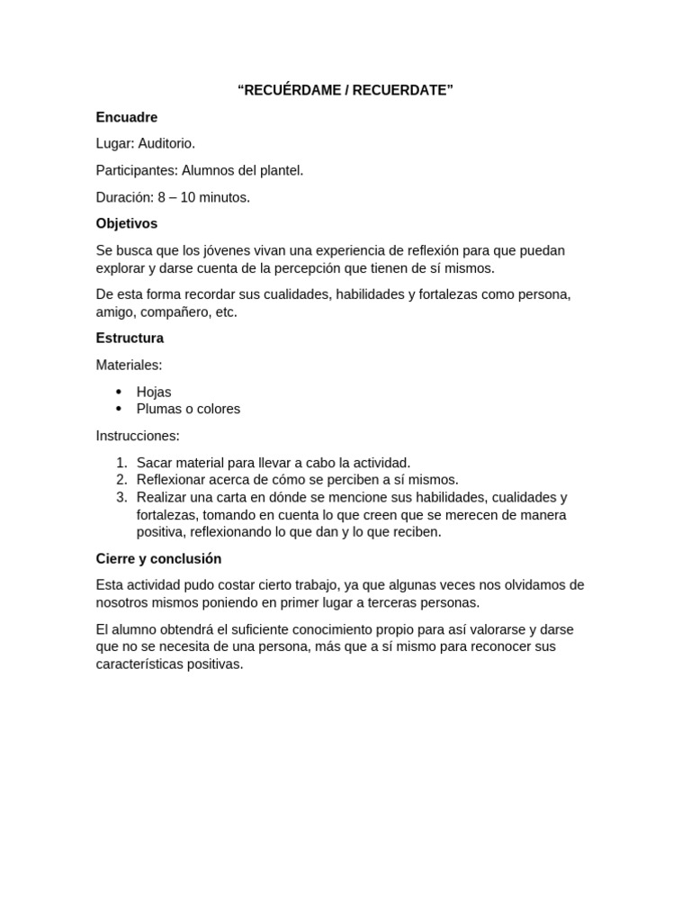 Carta Reflexiva | PDF