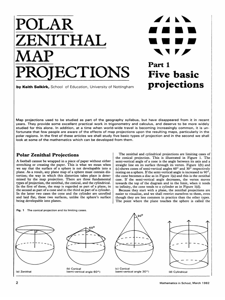 Vol-11-No2 - Mar - 1982 - Polar - Zenithal - Map - Projections | PDF ...