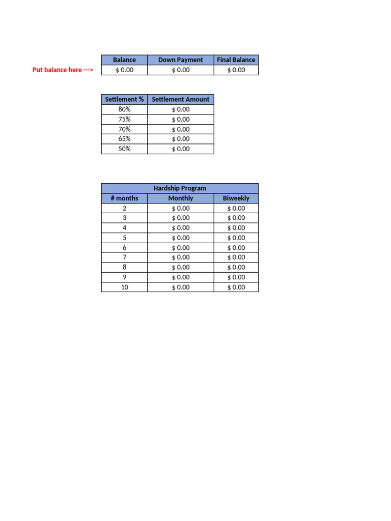 Payment Plans Calculator | PDF
