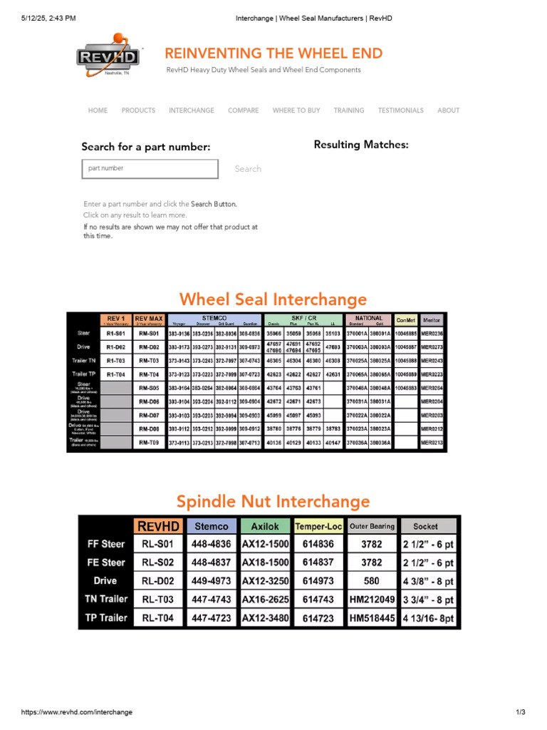 Interchange - Wheel Seal Manufacturers - RevHD | PDF | Transportation ...