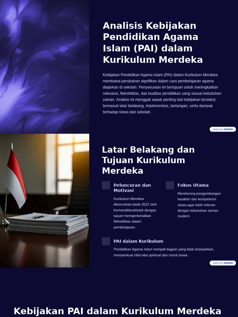 Analisis Kebijakan Pendidikan Agama Islam PAI Dalam Kurikulum Merdeka | PDF