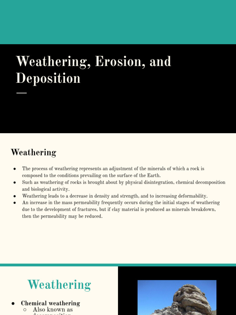 Weathering Erosion and Deposition | PDF | Weathering | Erosion