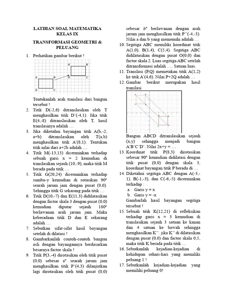 Latihan Soal Matematika Kelas Ix | PDF