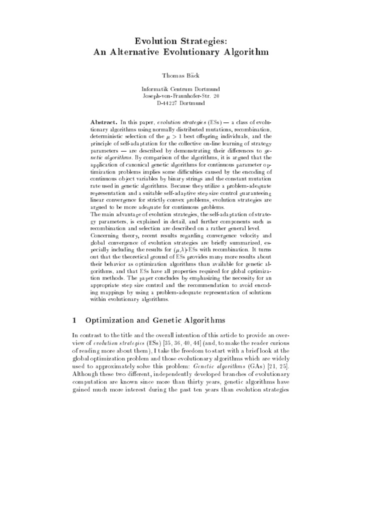 Reading Material Evolution Strategies An | PDF | Genetic Algorithm | Mathematical Optimization