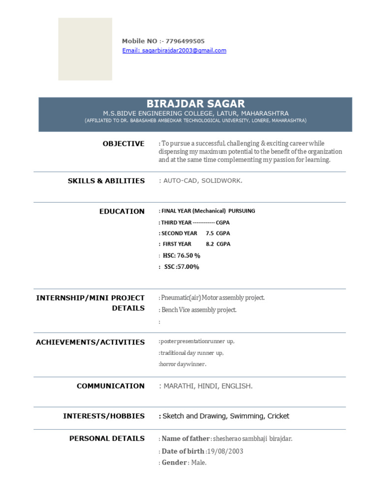 SSB Resume | PDF
