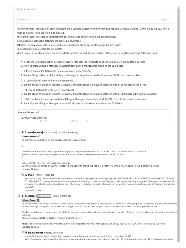 VMware Vsphere Professional 8 Exam (DCV) PDF Version | PDF | Virtual ...