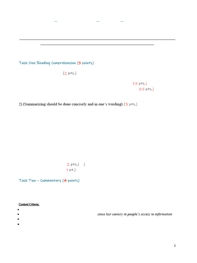 CNC 2018 Grading Scale & Correction | PDF | Paragraph | Essays