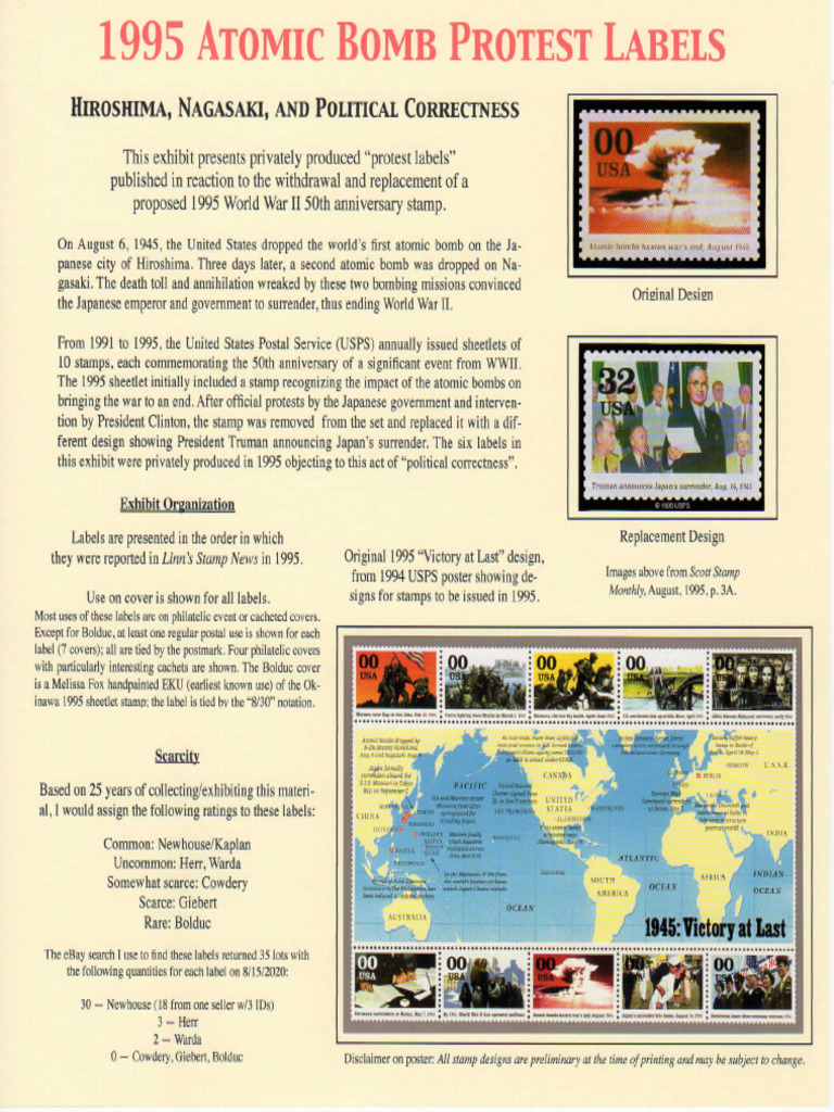 1995 Atomic Bomb Protest Labels | PDF
