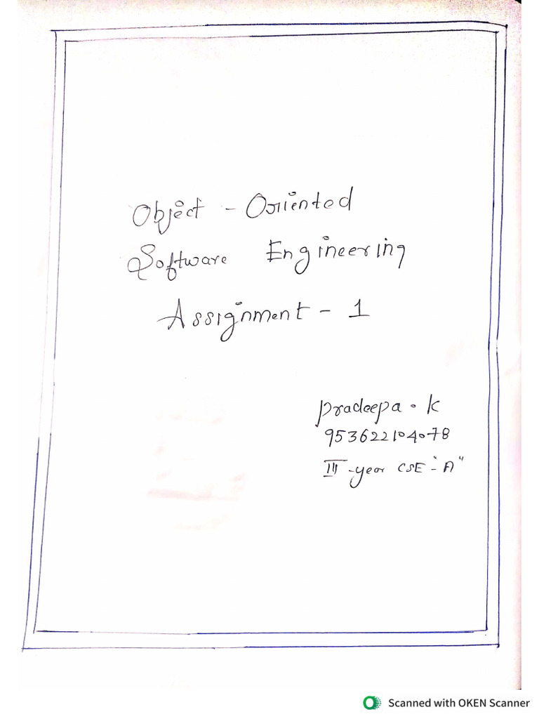 Oose Assignment - 1 | PDF