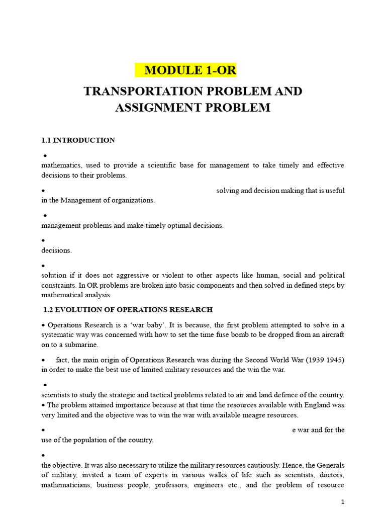 OT-Module 1 - Merged | PDF | Operations Research | Mathematical Optimization