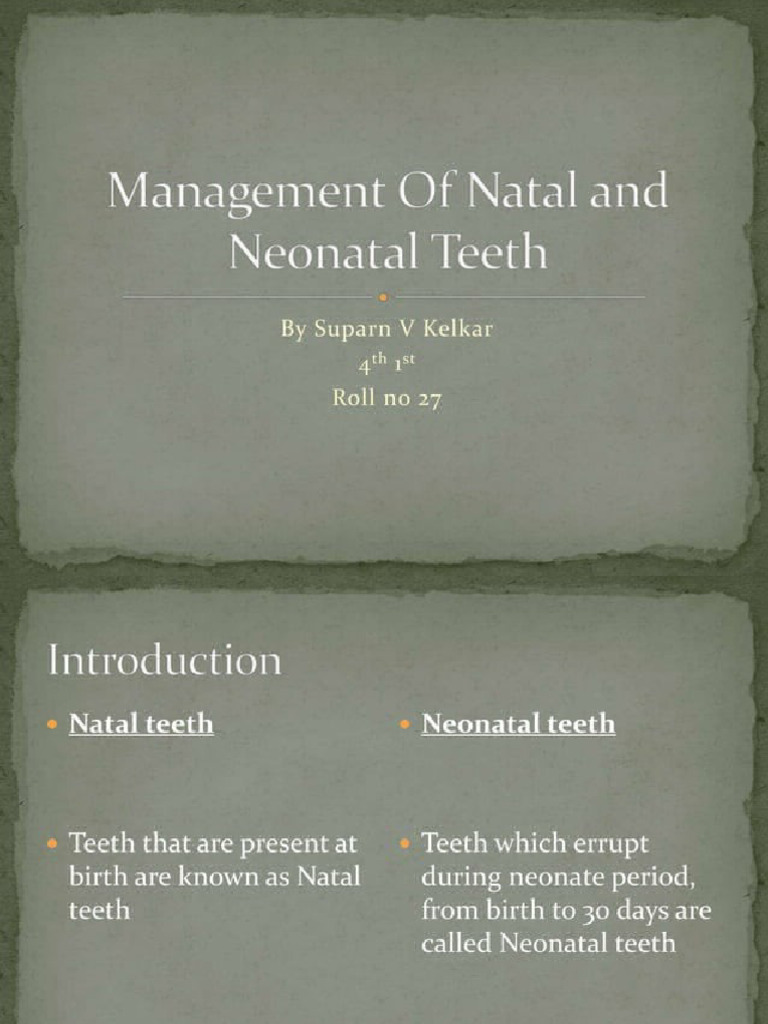 Management of Natal and Neonatal Teeth | PDF