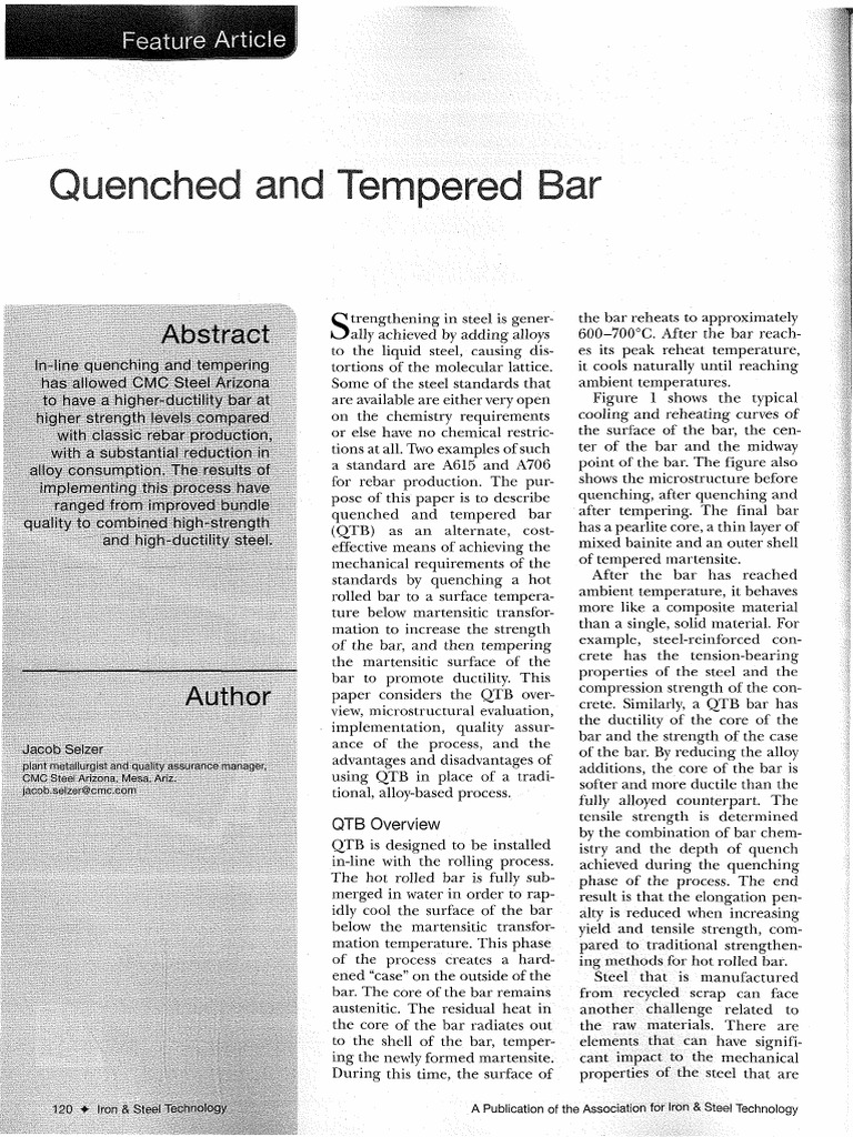 Quenched and Tempered Bar | PDF | Steel | Strength Of Materials