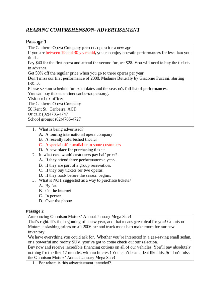 Reading - Advertisements Part 1 | PDF | Cable Television | Television