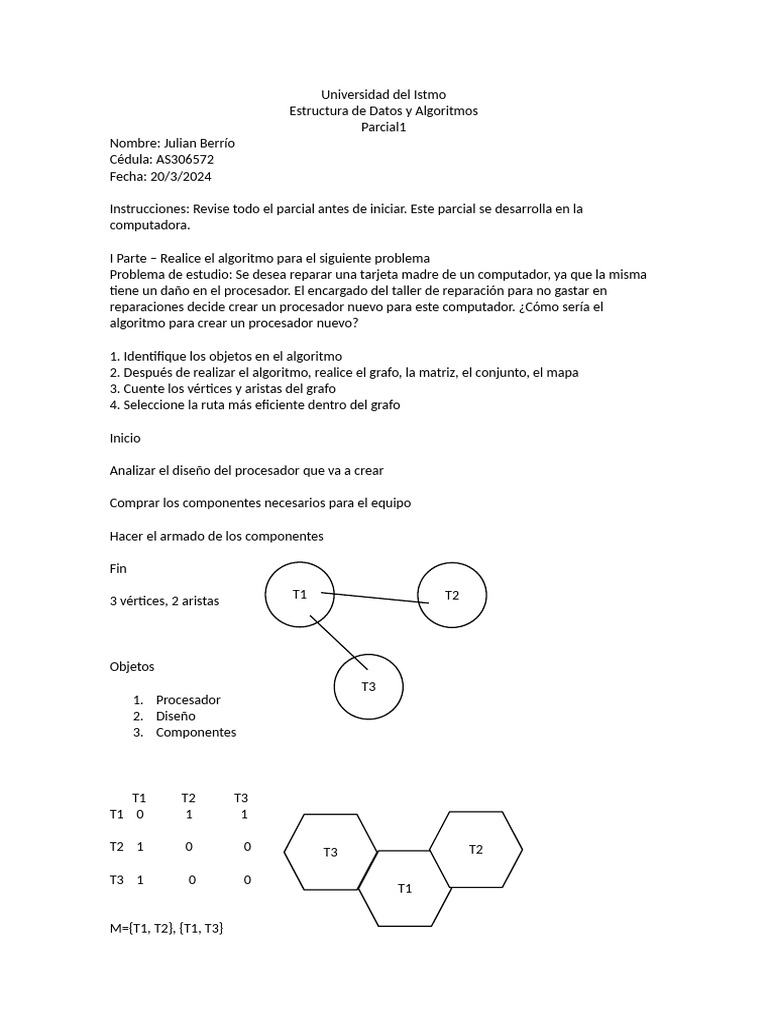 Parcial1, Estructura de Datos | PDF | Algoritmos | Algoritmos y Estructuras de Datos