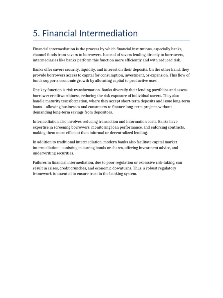 Understanding Financial Intermediation | PDF