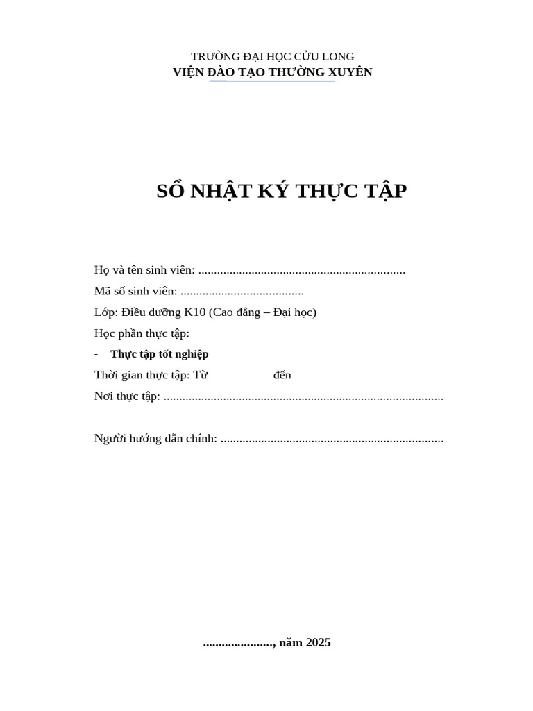 So Nhat Ky Thuc Tap | PDF