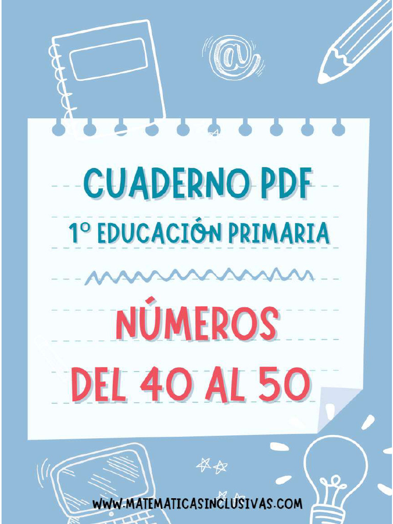Cuaderno Numeros Del 40 Al 50 - 1 Curso Educacion Primaria | PDF