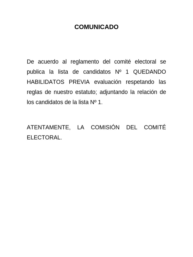 Comunicado | PDF