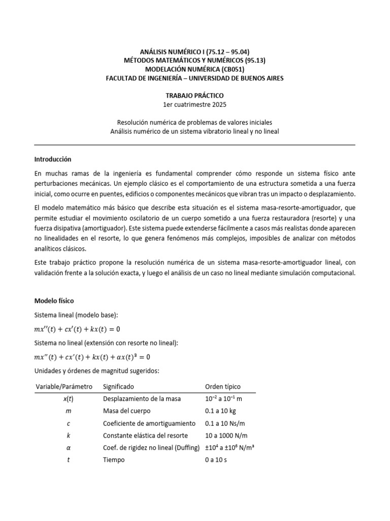 Efectos de la No Linealidad en Vibraciones | PDF | Sistema no lineal ...