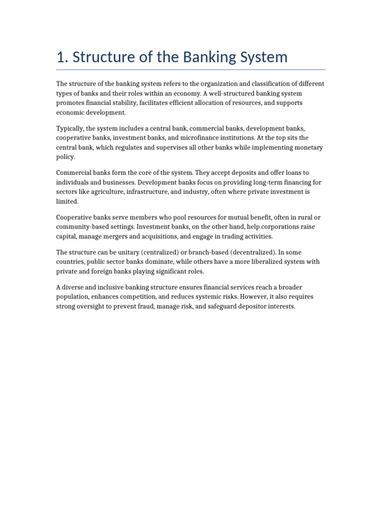 More_Banking_Topic_1_1._Structure_of_the_Banking_System (1) | PDF