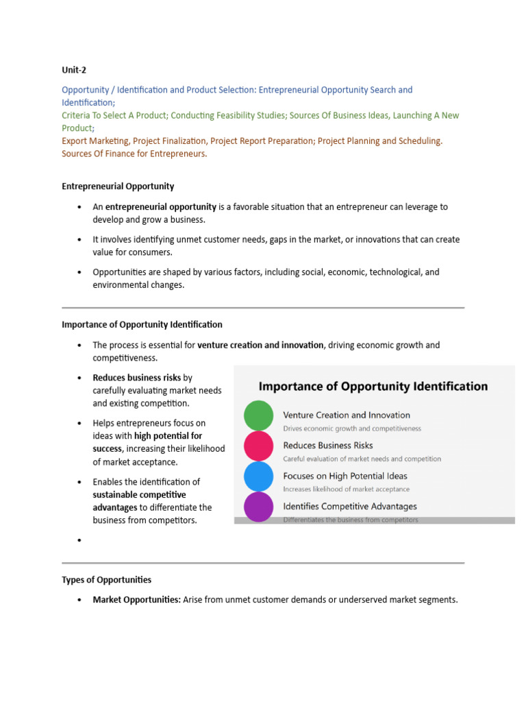 Opportunity Identification in Entrepreneurship | PDF | Marketing ...