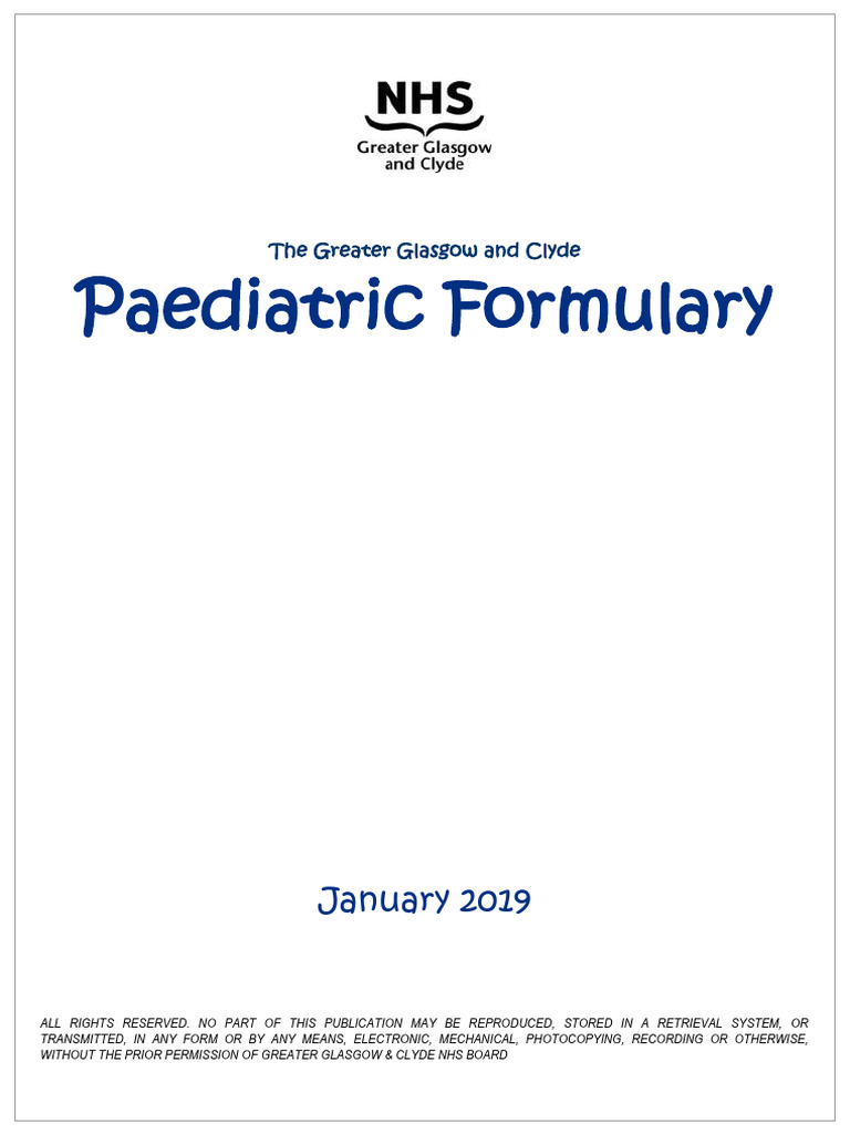 GGC Paediatric Formulary - 1901 | PDF | Antidepressant | Antipsychotic