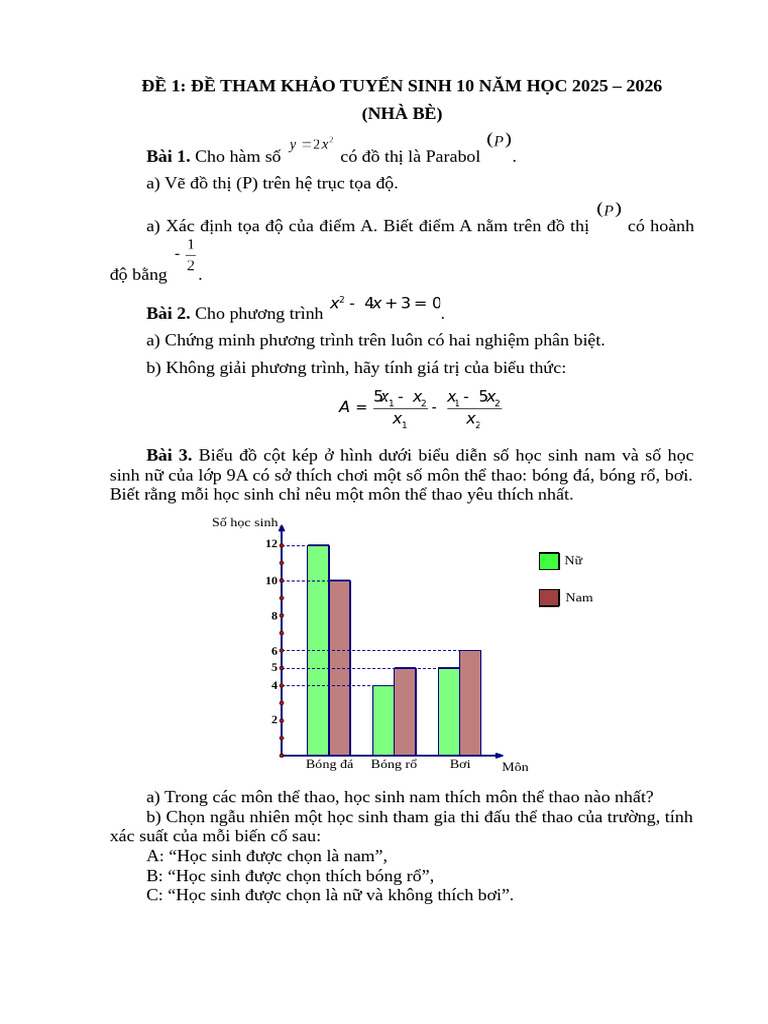 NHÀ BÈ TS10 25 - 26 - ĐỀ 1 | PDF
