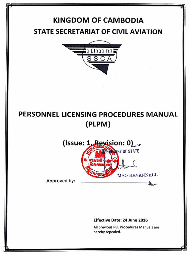 Personnel Licensing Procedures Manual 2016 | PDF | Flight Instructor ...