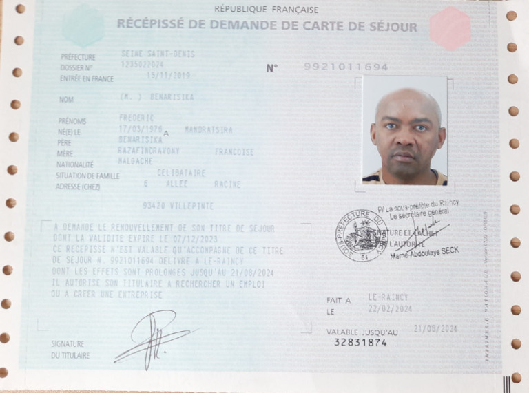 Recepisse Titre de Sejour 2024 | PDF