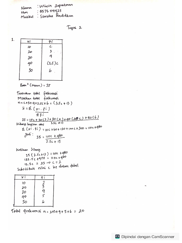 TUGAS TT 2 STATIKA PENDIDIKAN Wiwin Supratman 857504425 | PDF