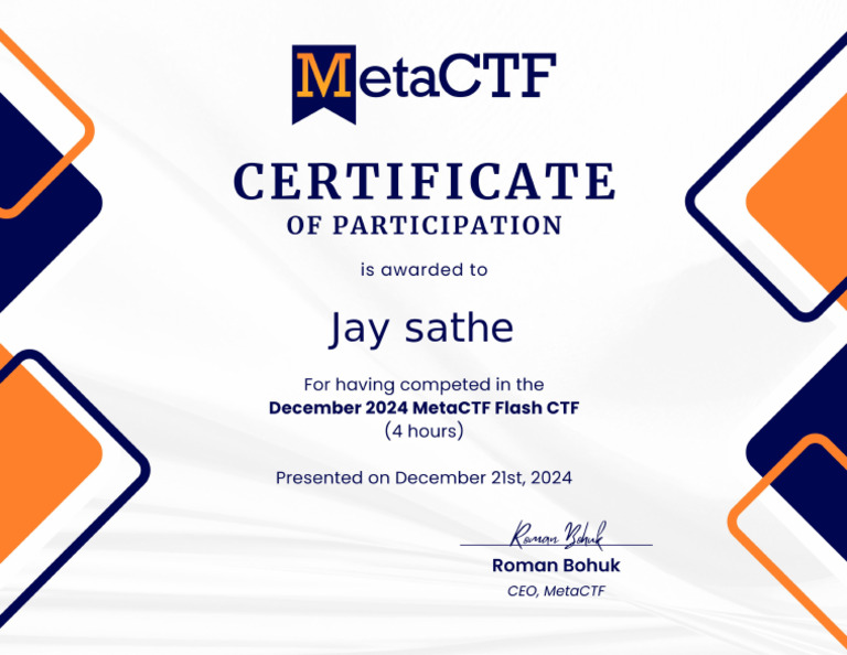 MetaCTF_December_2024_Flash_CTF_Certificate | PDF