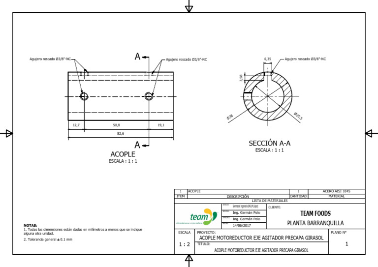 Acople Motoreductor Eje Agitador Precapa Girasol | PDF