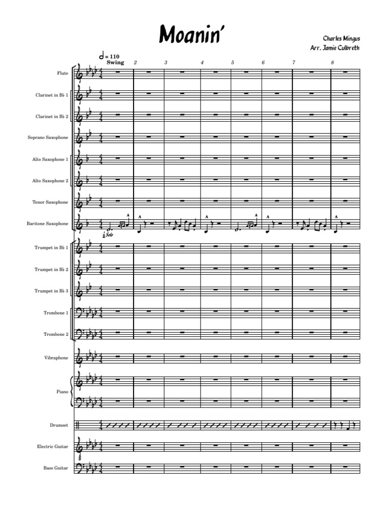 Moanin-Score and Parts | PDF | Music Production | Music Technology