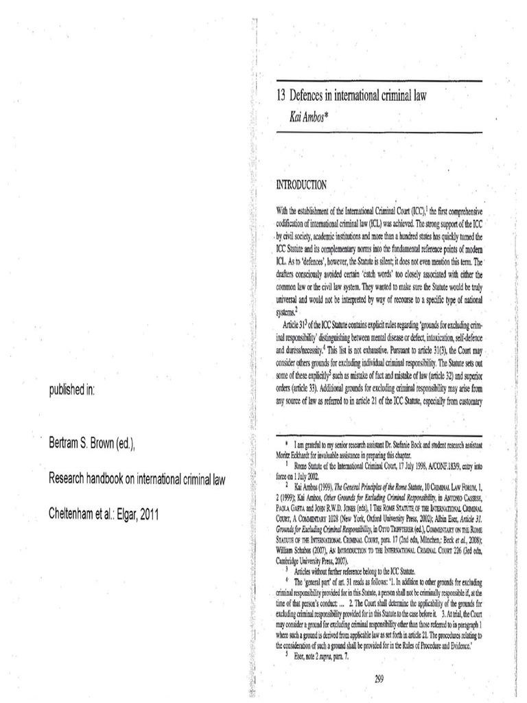 Kai Ambos - Exemption From Liability Before ICC | PDF | Burden Of Proof (Law) | Crimes