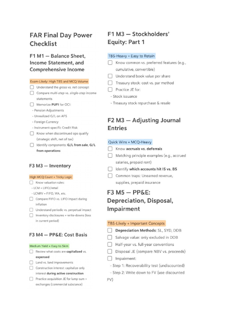 Far Checklist Xpanded | PDF