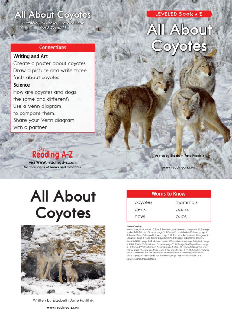 RAZ E L18 All About Coyotes | PDF | Coyote | Mammals Of North America