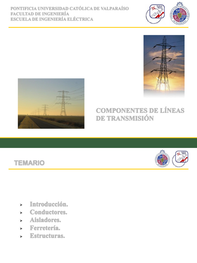 Componentes de Líneas de Transmisión Eléctrica | PDF | Conductor ...