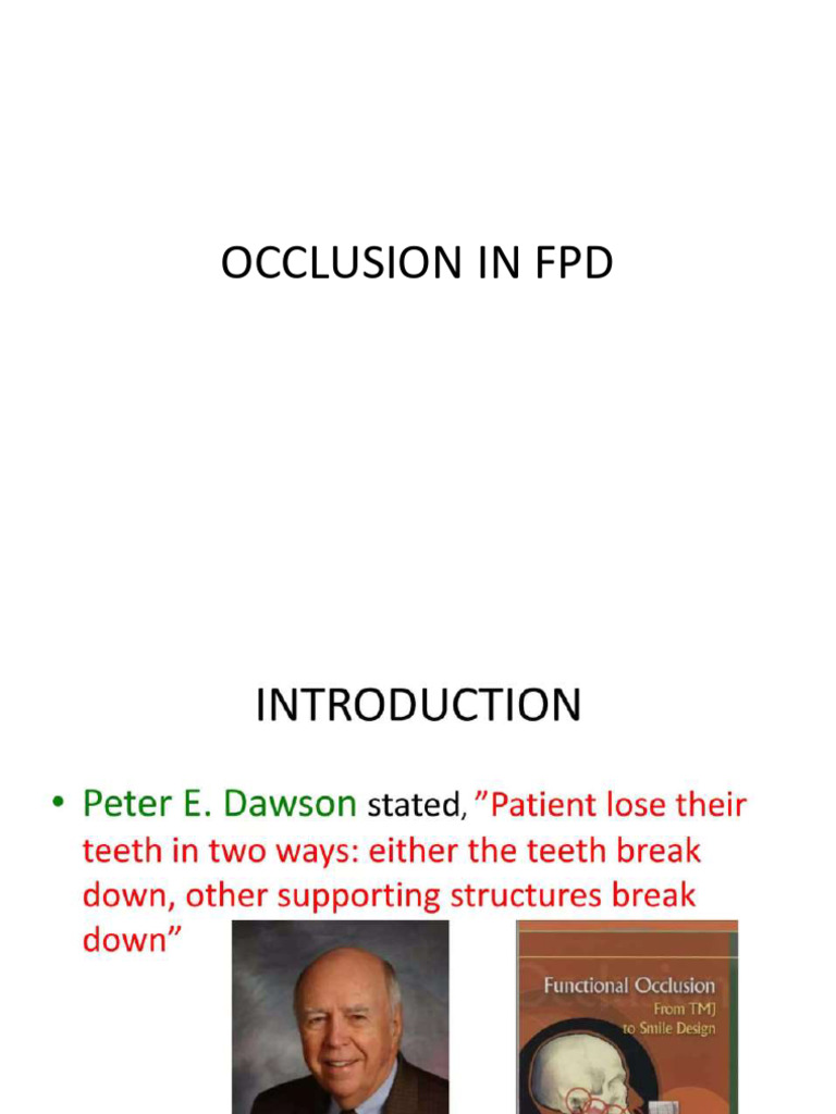Occlusion in FPD | PDF