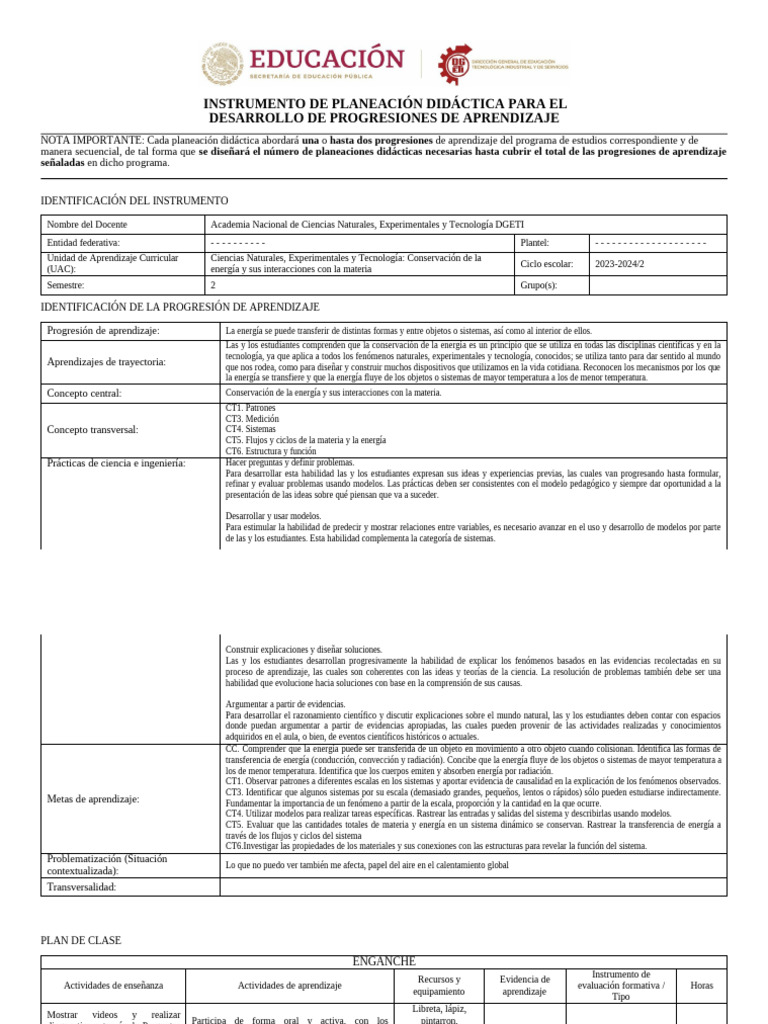Progresion 3 | PDF | Aprendizaje | Temperatura