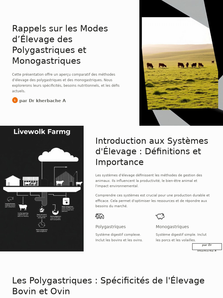 Élevage : Monogastriques vs Polygastriques | PDF | Alimentation animale ...