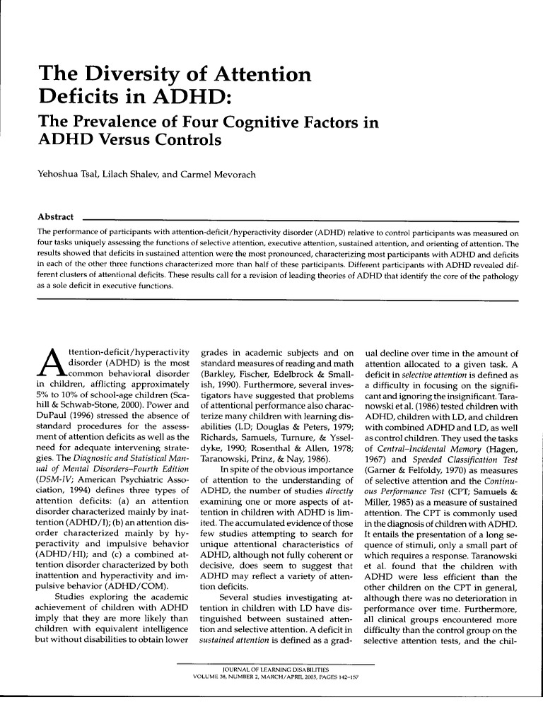 Attention Spans Types (Bsu Academic Article) | PDF