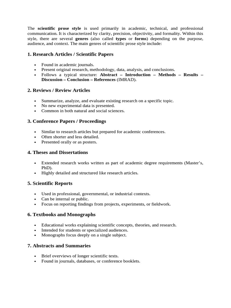 The scientific prose style_genres | PDF