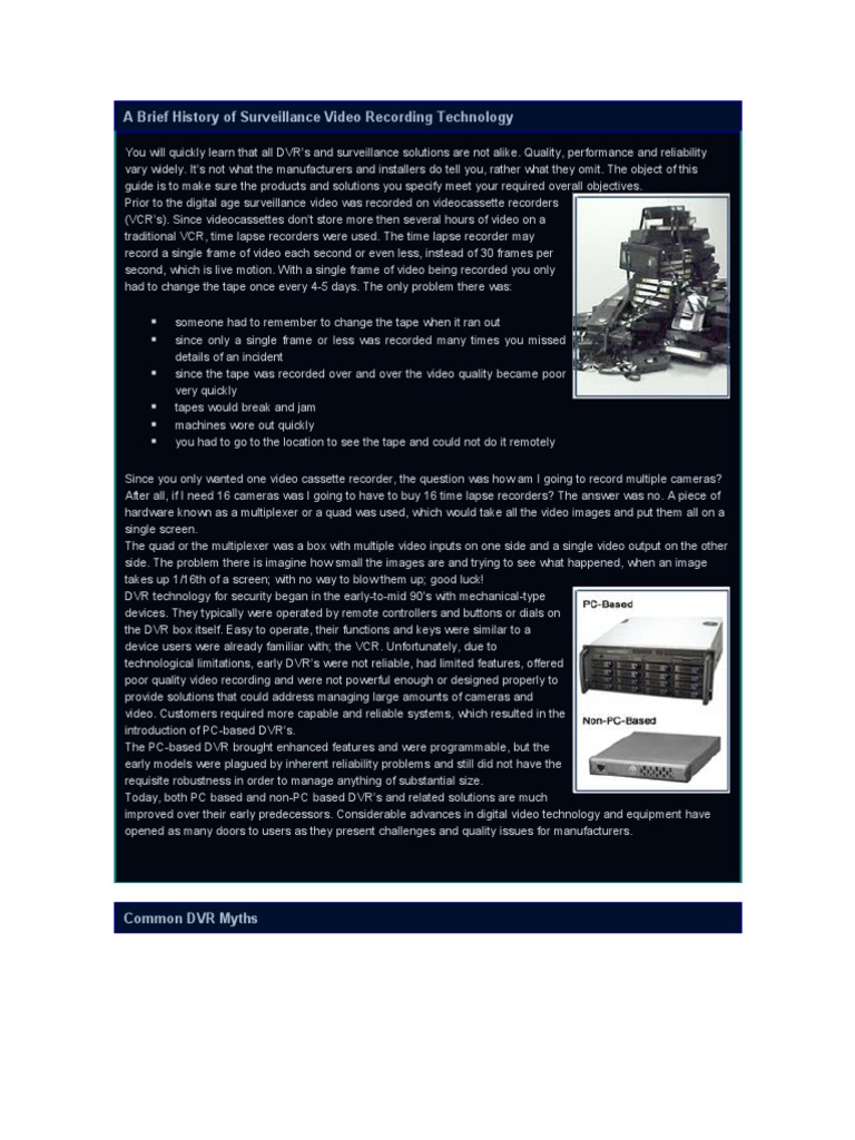 A Brief History of Surveillance Video Recording Technology | PDF ...