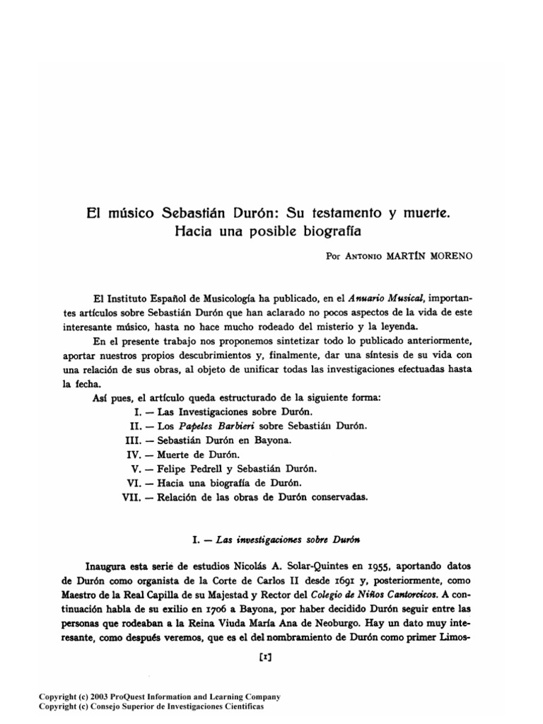 El Músico Sebastián Durón Su | PDF