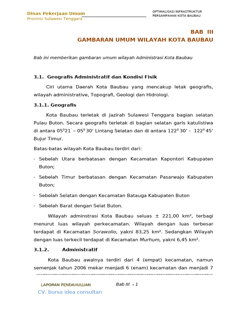 Bab 3 - Gambaran Wilayah | PDF