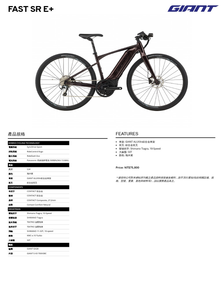 Giant - Fast SR E+ - 2963 | PDF