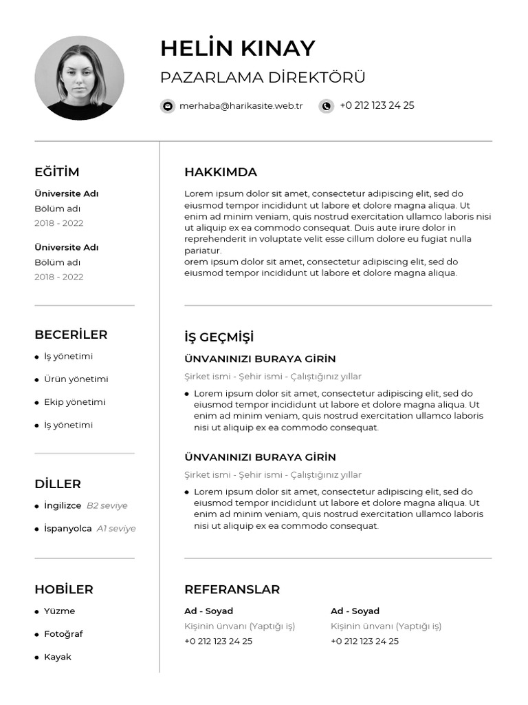 Siyah Beyaz Sade Özgeçmiş - 20250521 - 213608 - 0000 | PDF